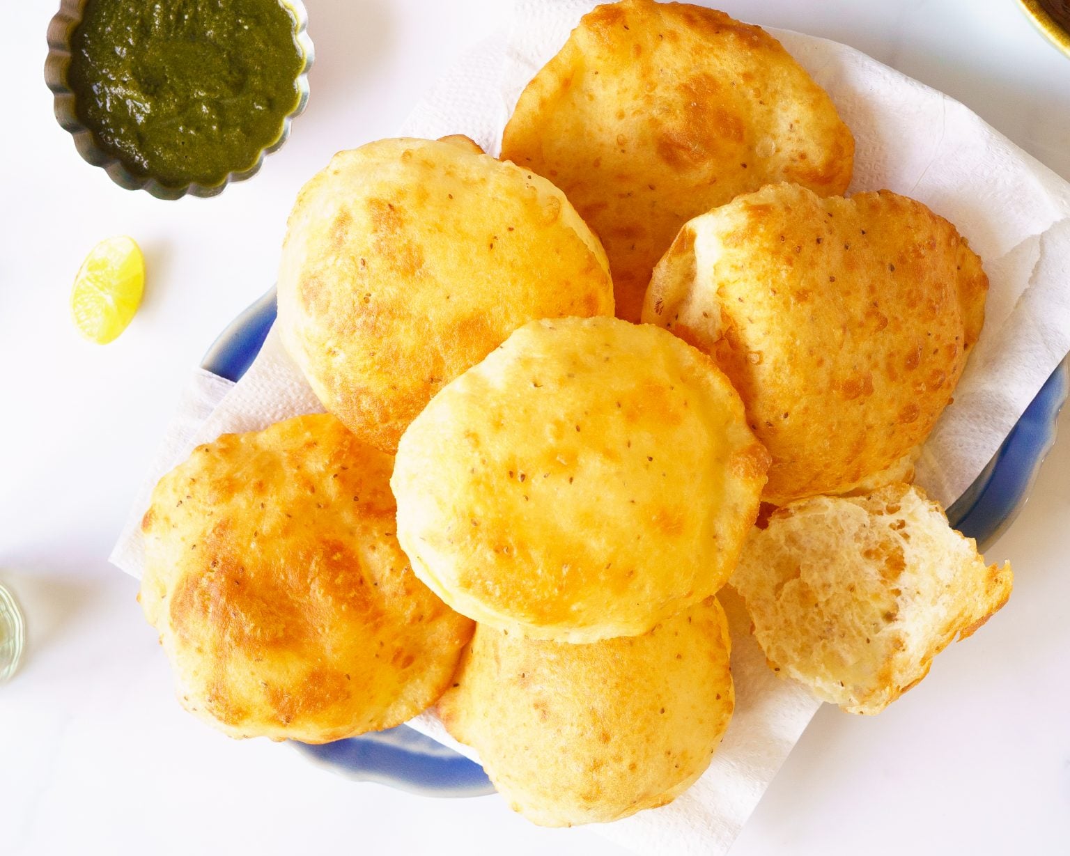 Homemade Bhatura with Yeast & Yogurt