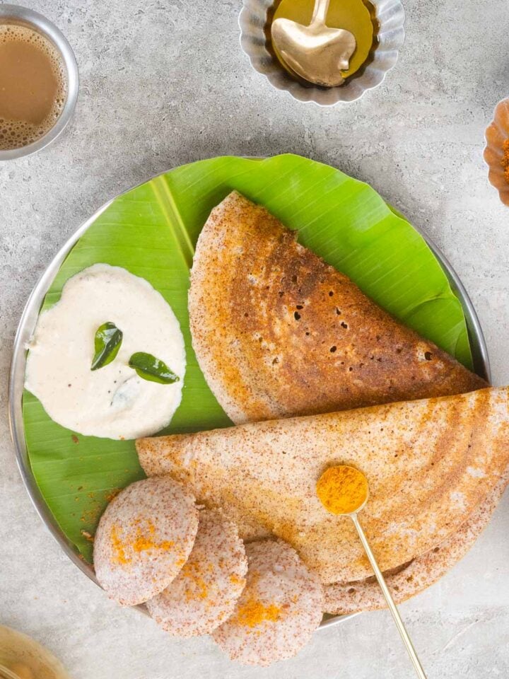 Instant Ragi Dosa recipe - Millet dosa