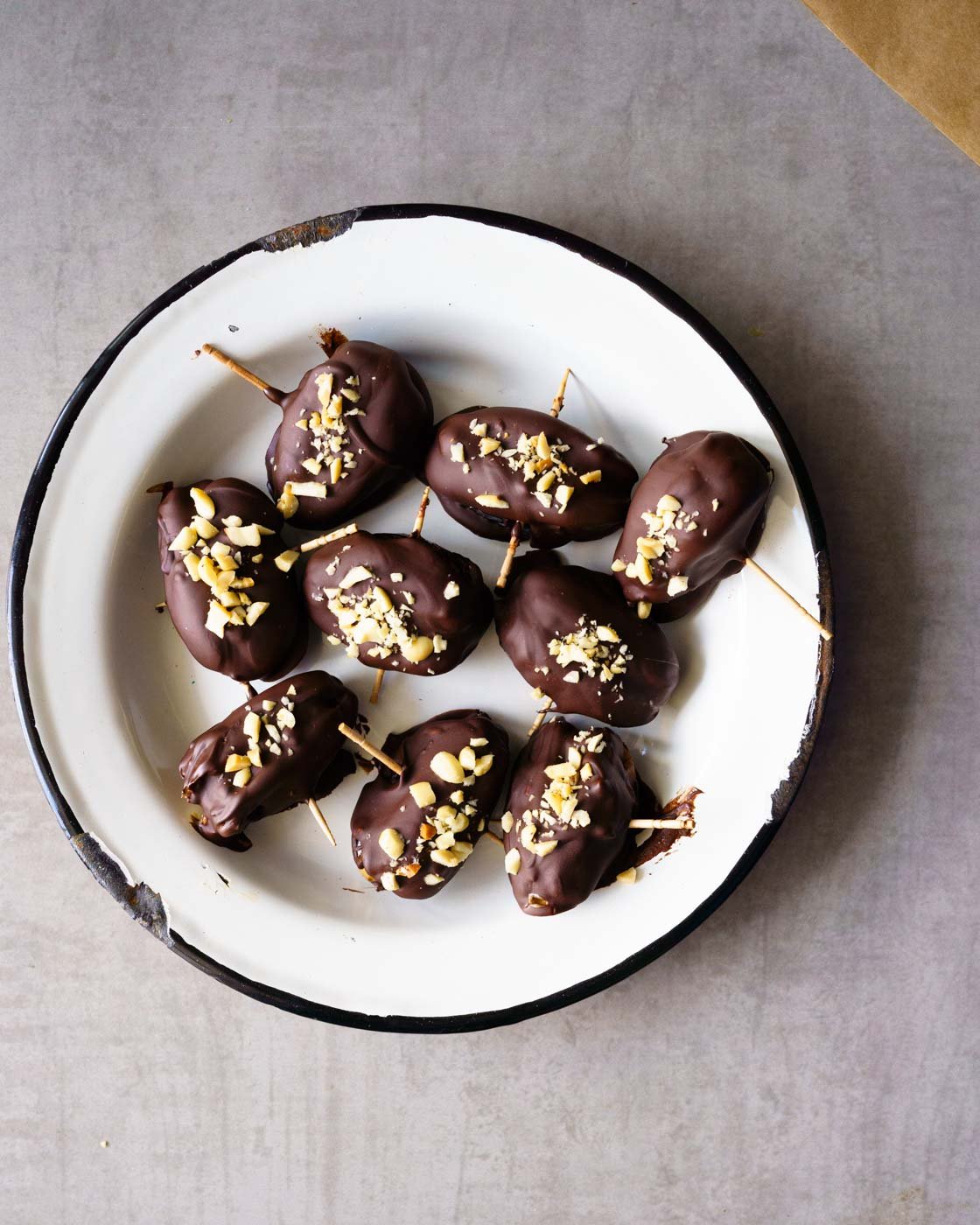 Date Snickers - Chocolate covered Stuffed Dates