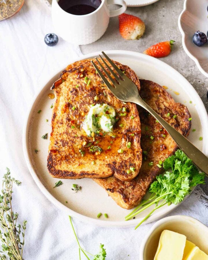 Savory french toast - with parmesan cheese & garlic