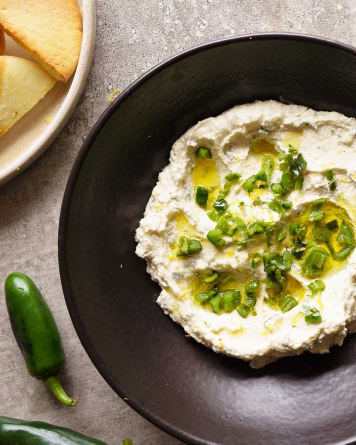 crazy feta - easy spicy feta jalapeno dip