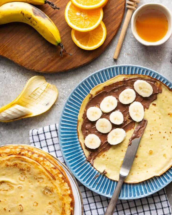 Crepes with banana and Nutella