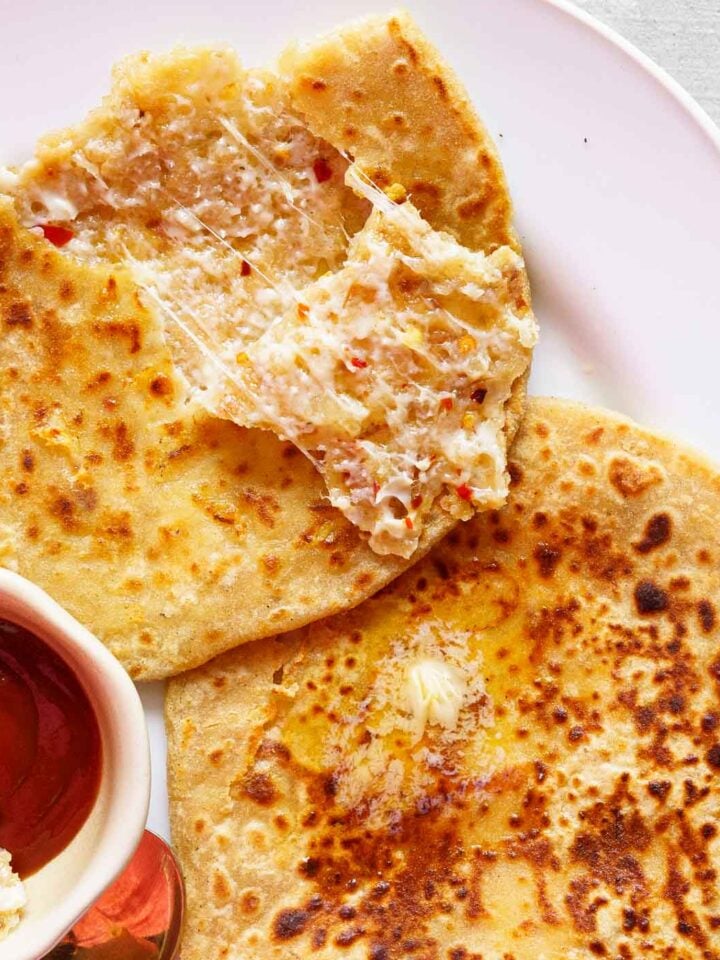 Cheese paratha - Indian flatbreads stuffed with cheese