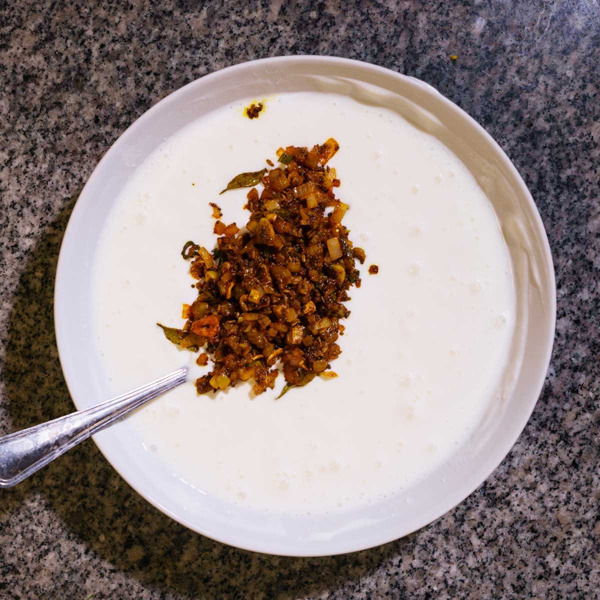 Dahi Tadka- Curry yogurt sauce- tempered Indian yogurt